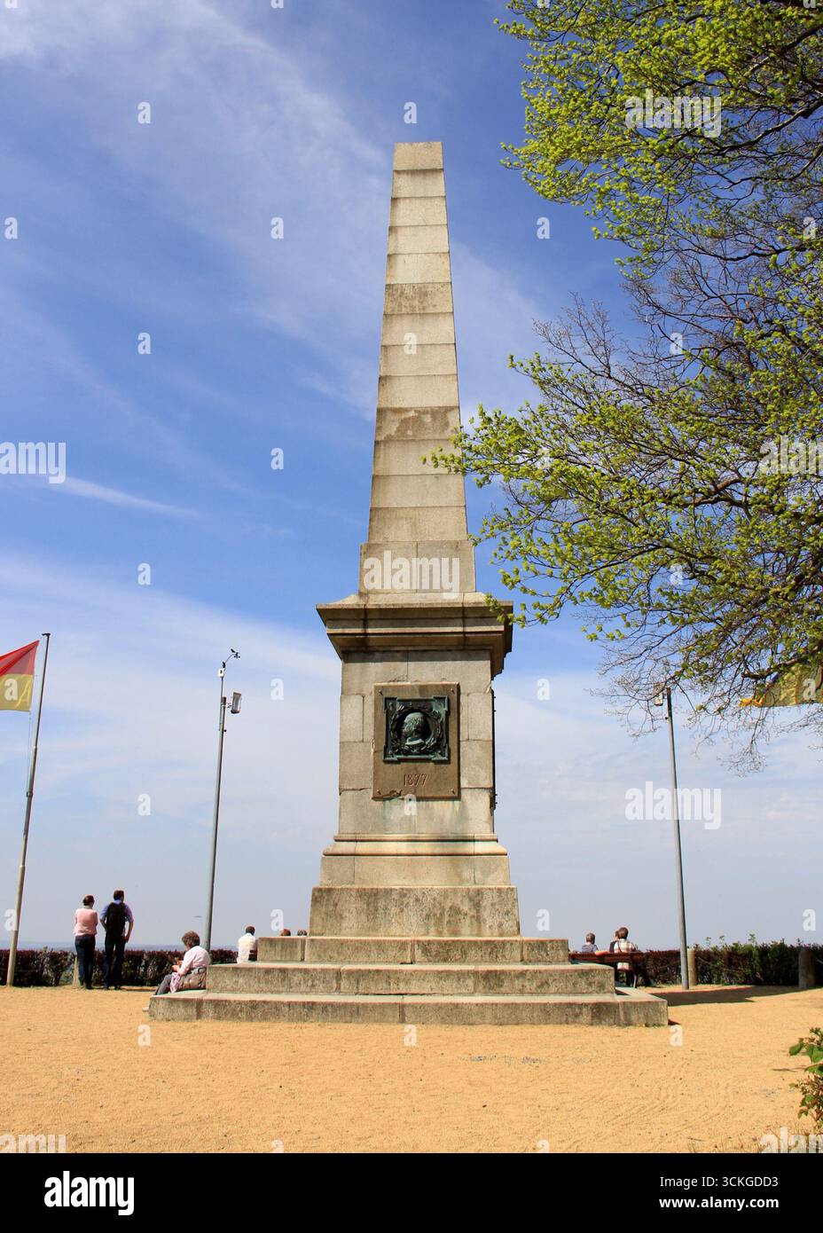 Canossa Column, a stone obelisk erected in 1877 on the Greater Burgberg ...