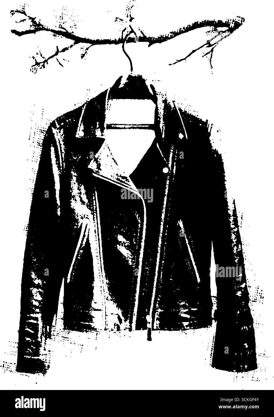 Grunge black and white jacket design for urban fashion inspiration ...