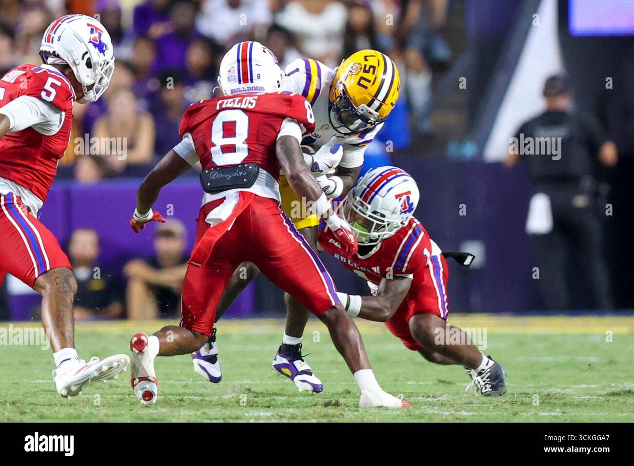 Louisiana Tech Bulldogs defensive backs Jacob Fields (8) and Michael ...