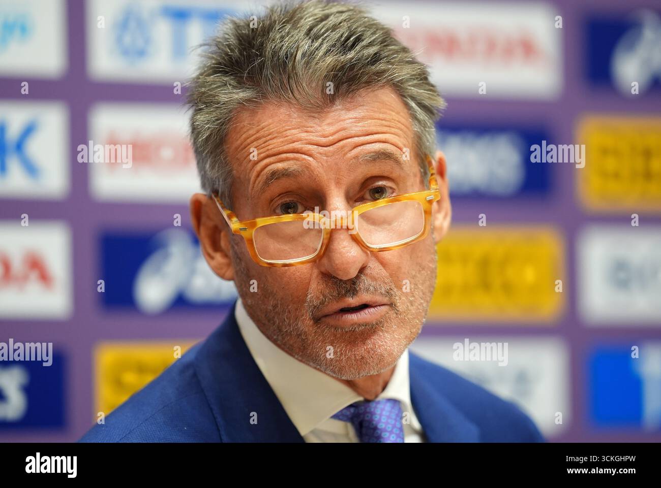 World Athletics President Sebastian Coe speaks during a press ...
