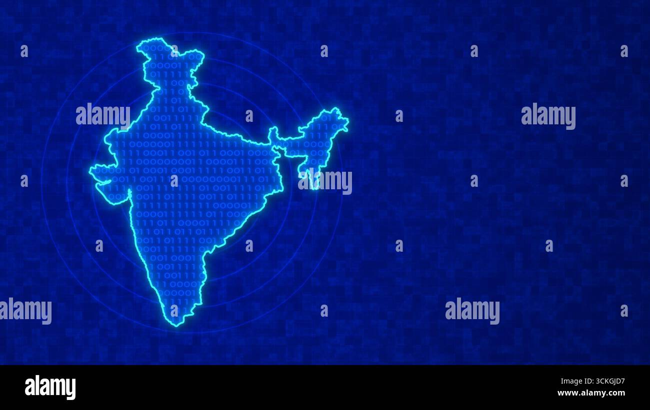 Digital map india binary hi-res stock photography and images - Alamy