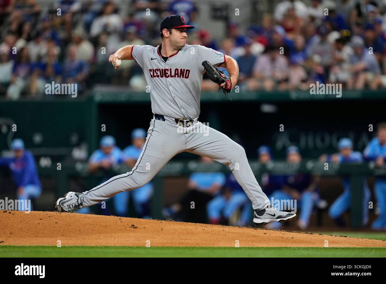 Cleveland Guardians starting pitcher Gavin Williams works against the ...