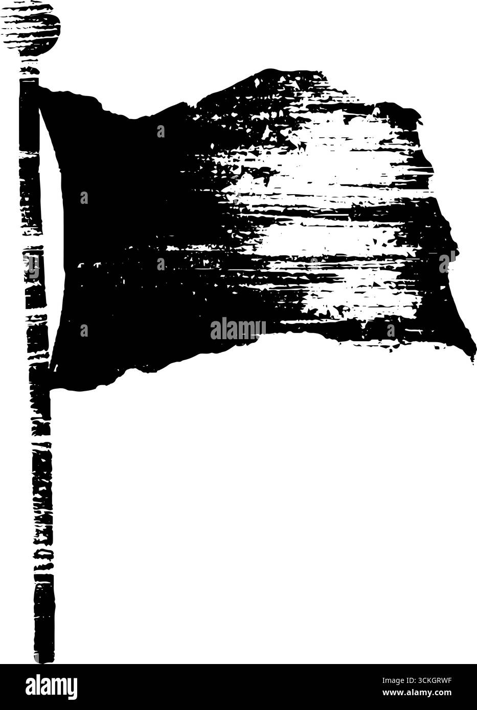 Grunge black and white rock style flag illustration for urban design ...