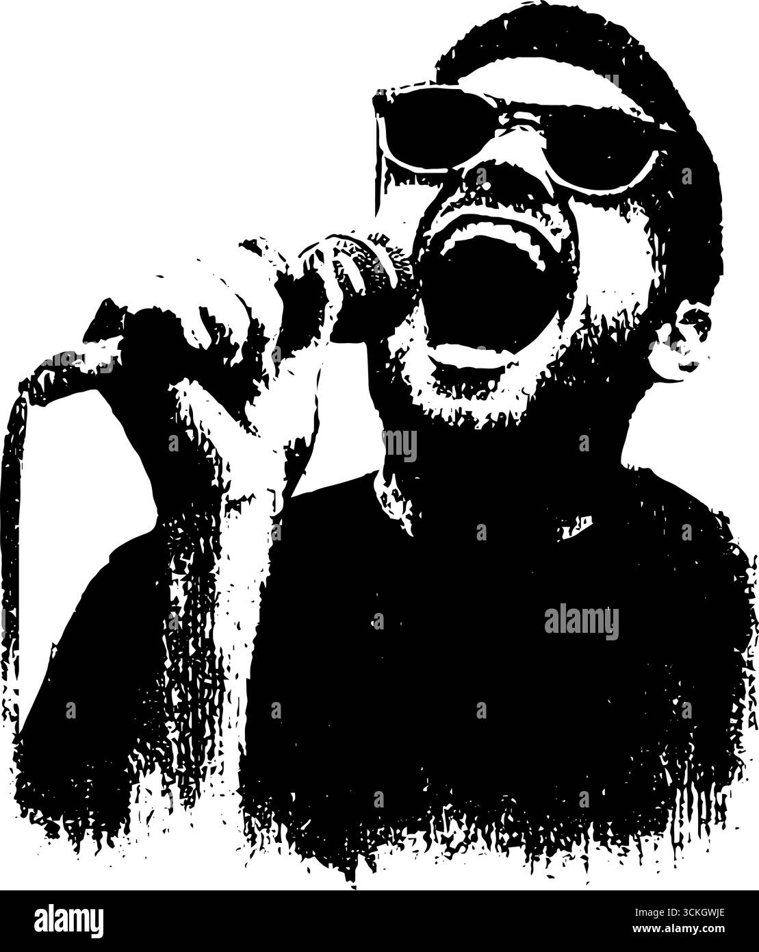 Grunge black and white zombie-themed punk concept art for urban design ...