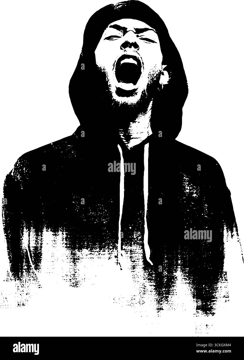 Grunge black and white street rap art for urban design and decor Stock ...
