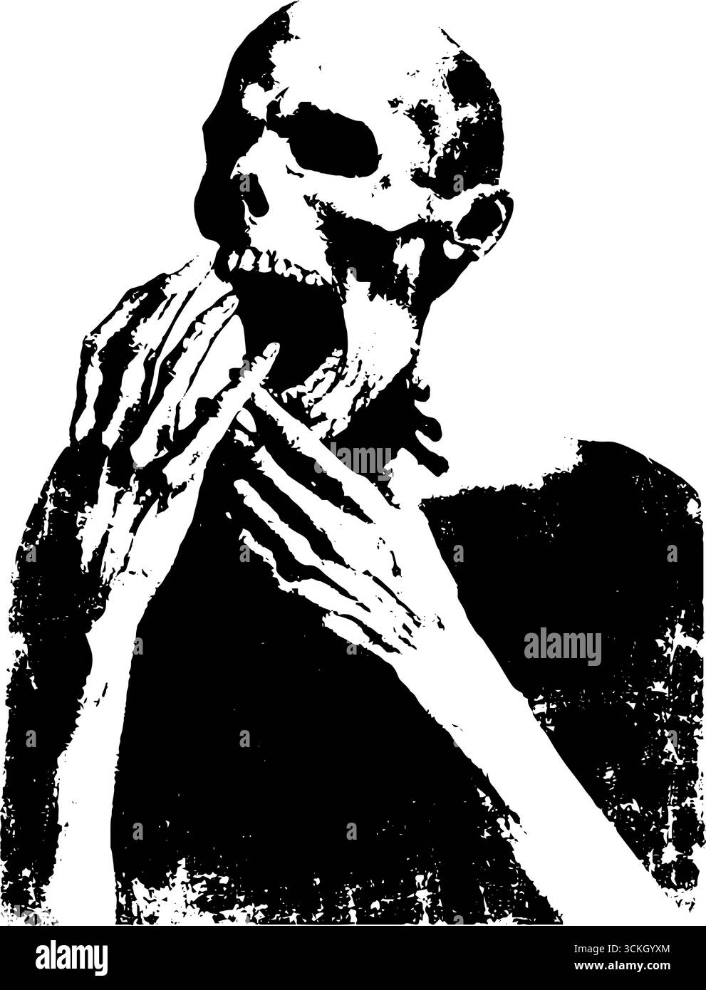 Grunge black and white zombie art for halloween design projects Stock ...