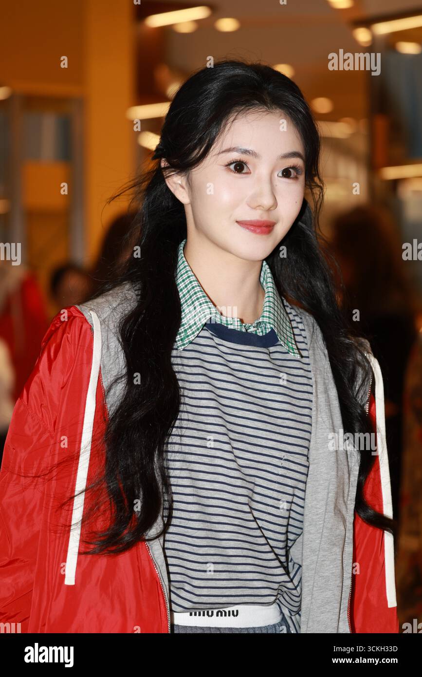 Chinese actress Liu Haocun attends an activity in Guangzhou City, south ...