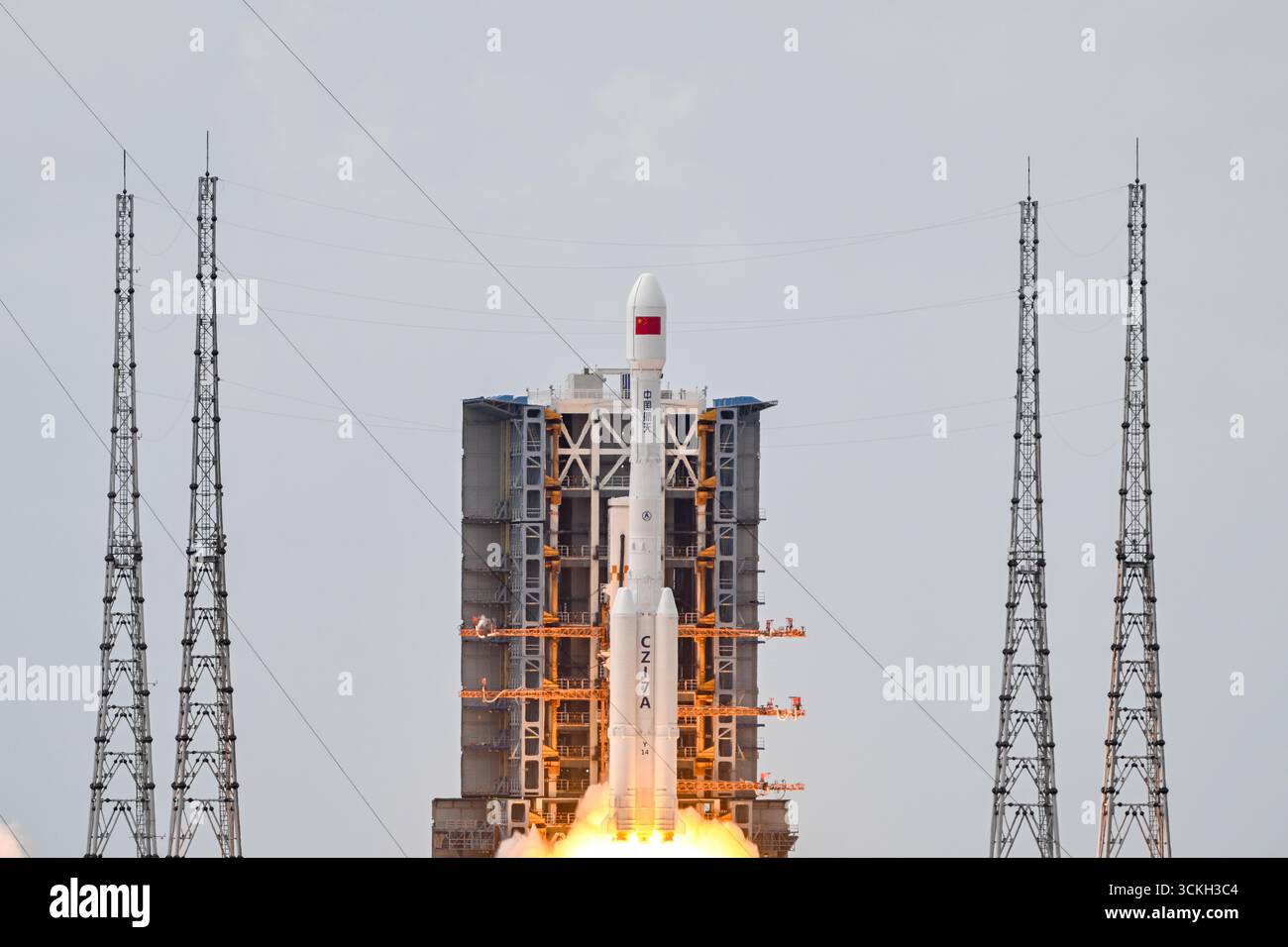 A modified Long March 7 carrier rocket carrying the Yaogan 45 satellite ...