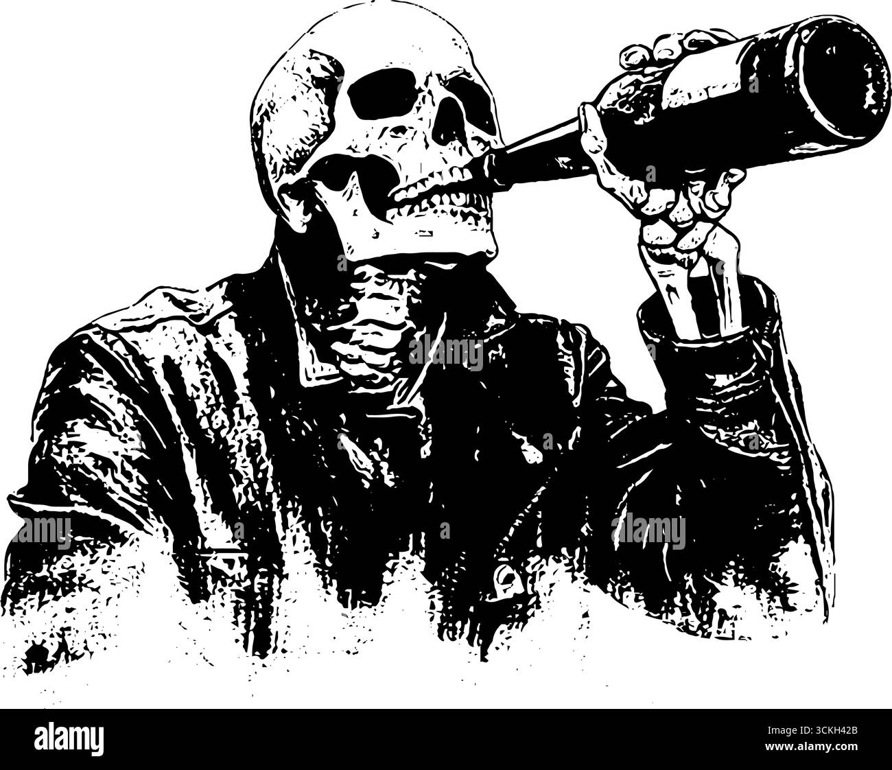 Grunge black and white zombie bar scene for poster or design Stock ...