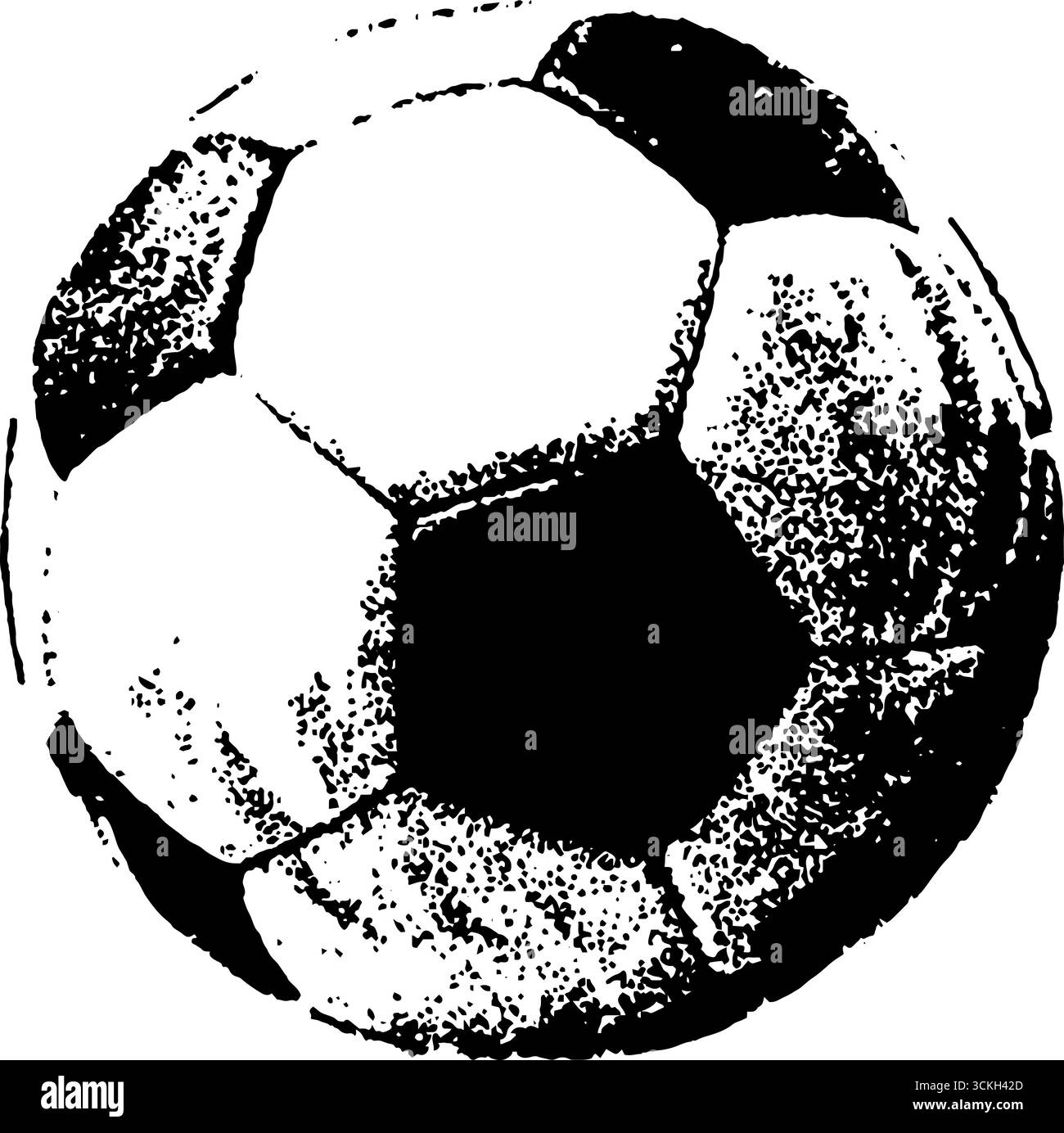 High contrast black and white soccer ball stencil design for sports art ...