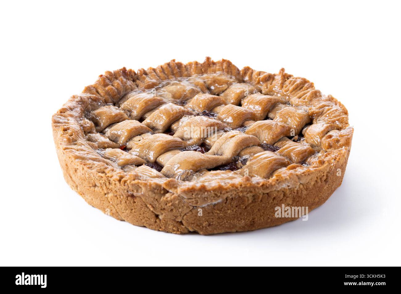 Traditional Pastafrola pie with guava filling, also known as Cuban pae ...