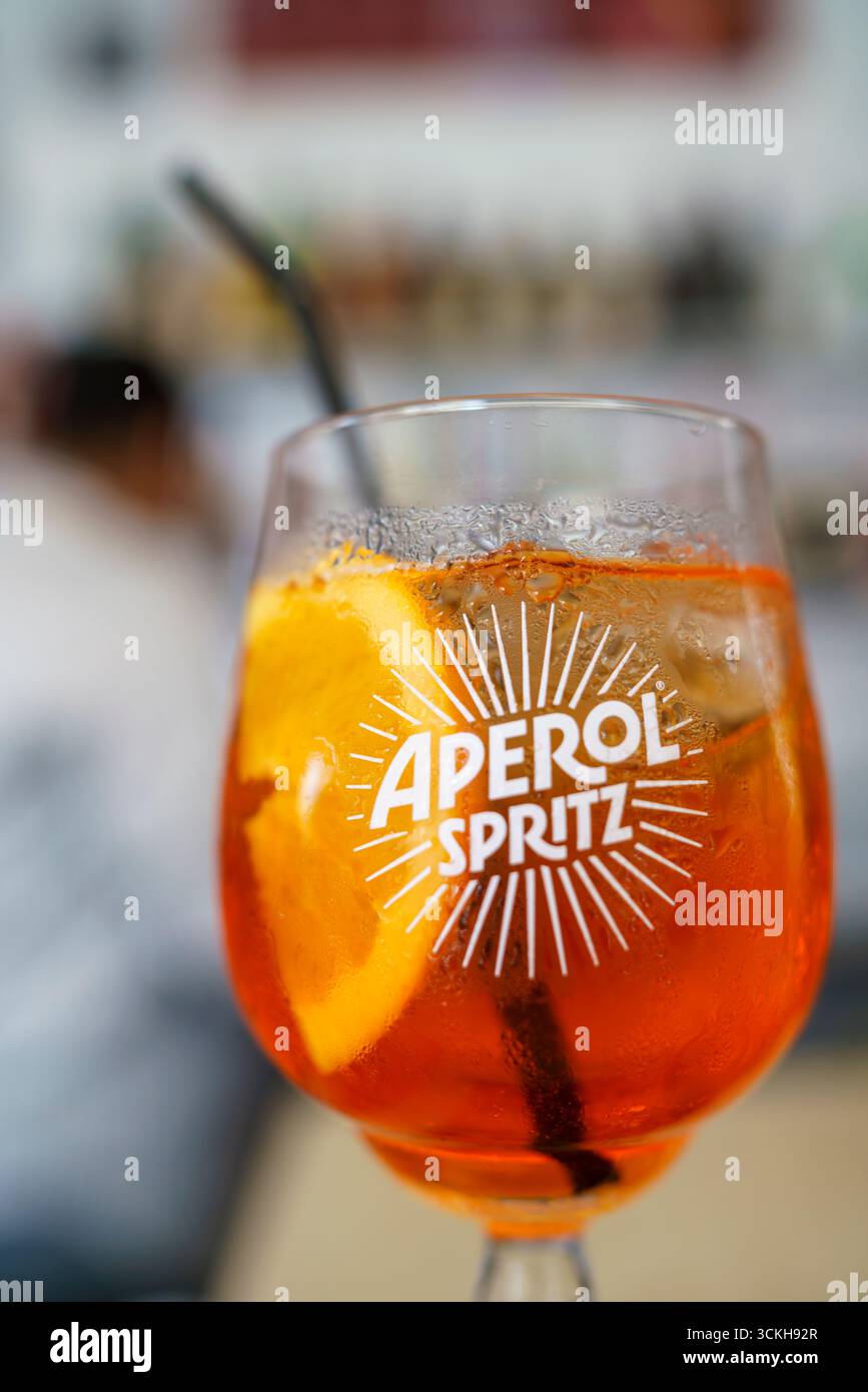 Crema, Italy - August 25th 2025 Refreshing Summer Cocktail with Orange ...