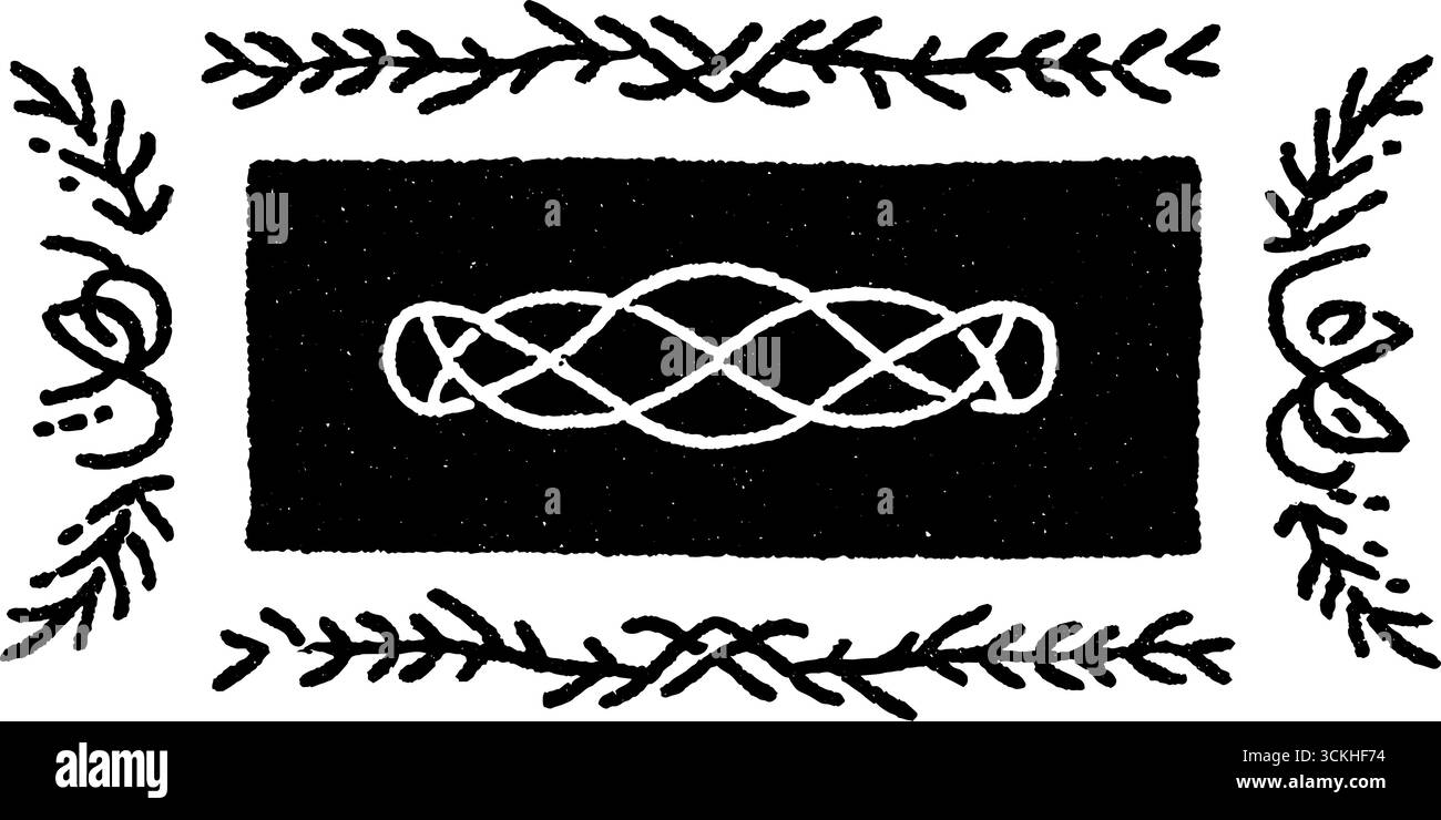 Celtic knot border design with spirals and triquetra elements for ...