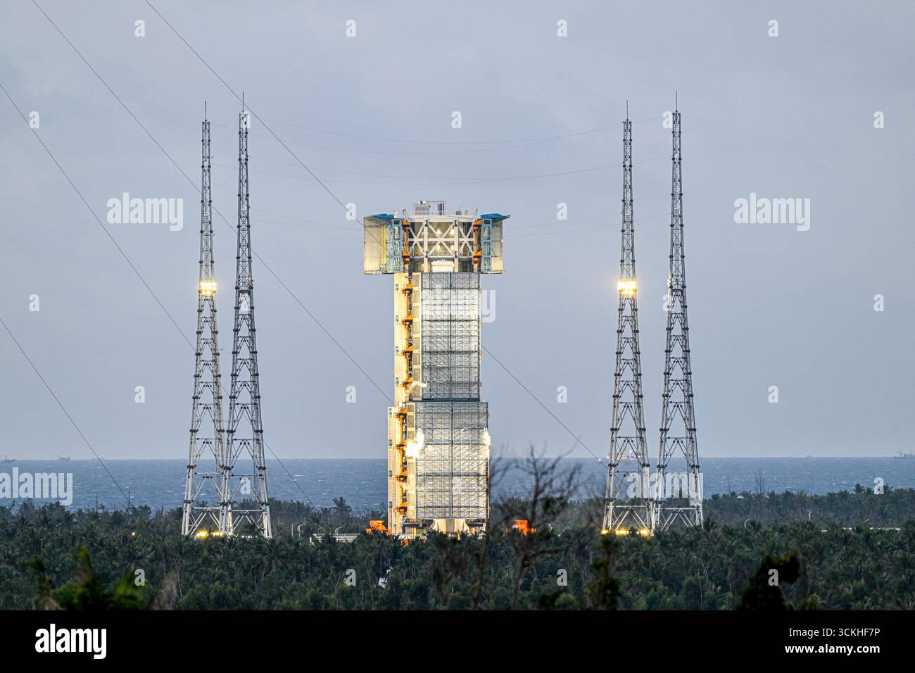 A modified Long March 7 carrier rocket carrying the Yaogan 45 satellite ...