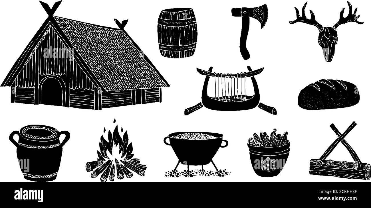 Daily life of viking Stock Vector Images - Alamy