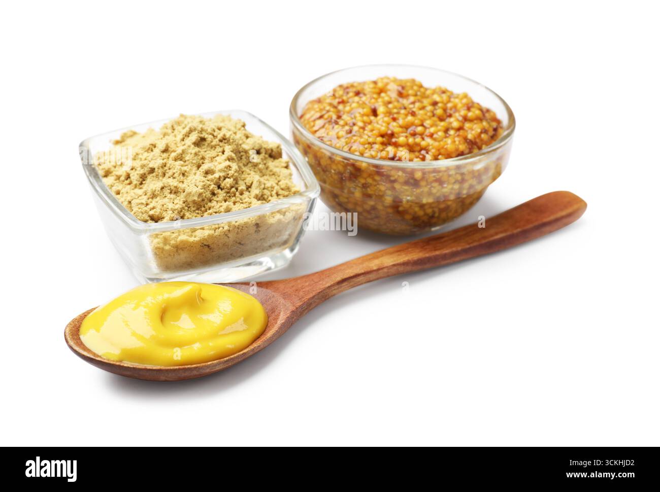 Different types of mustard isolated on white Stock Photo - Alamy