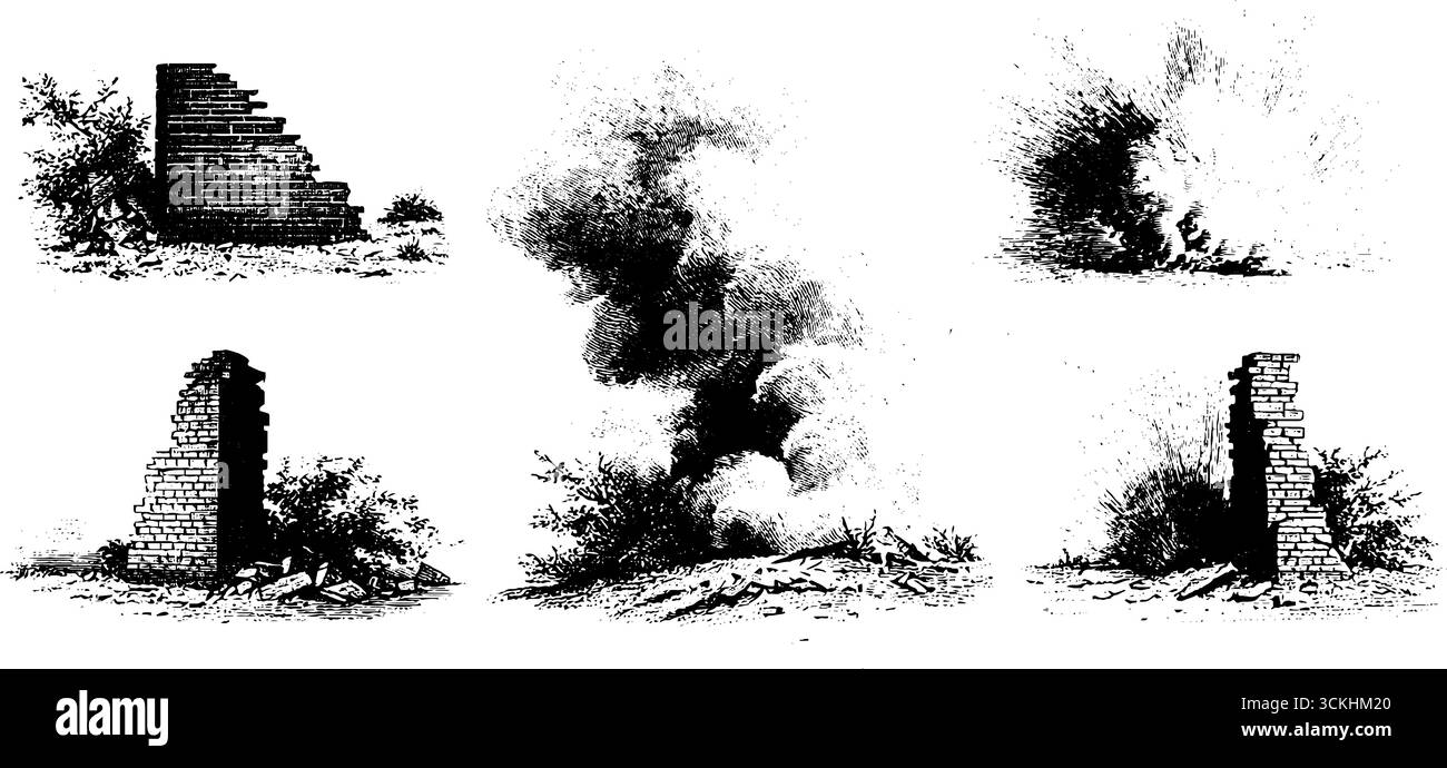 Vintage demolition effects and design elements collection for creative ...