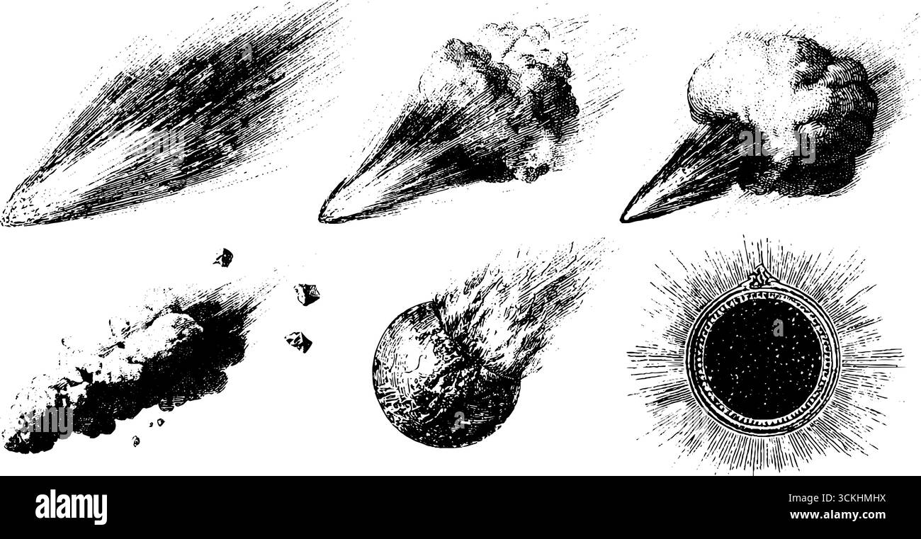 Vintage meteorite illustration Cut Out Stock Images & Pictures - Alamy