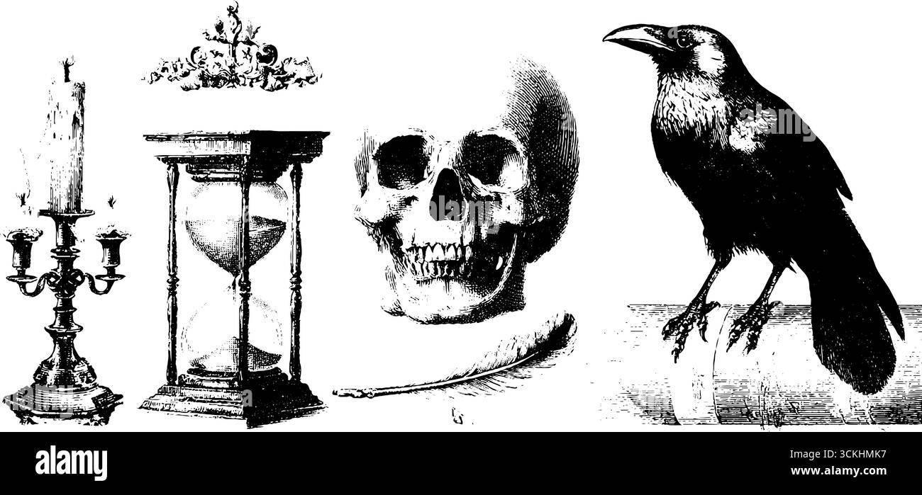 Gothic ritual symbols collection for halloween decor and design Stock ...