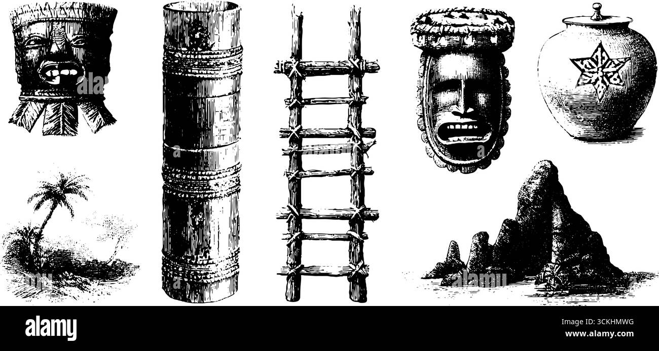 Dogon ladder Stock Vector Images - Alamy