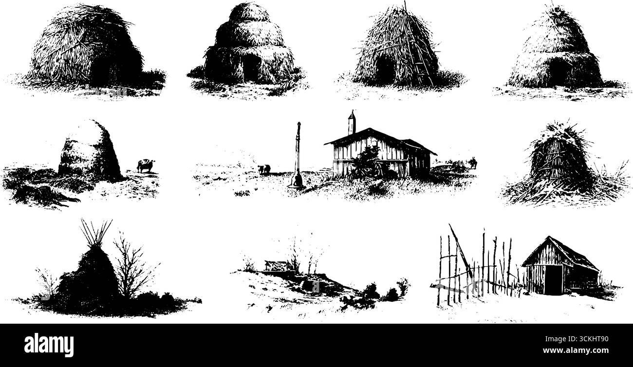 Historical farm structures Stock Vector Images - Alamy
