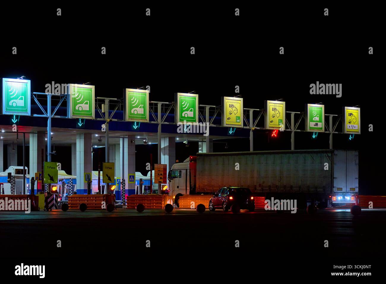 Checkpoint for the toll road section Stock Photo - Alamy