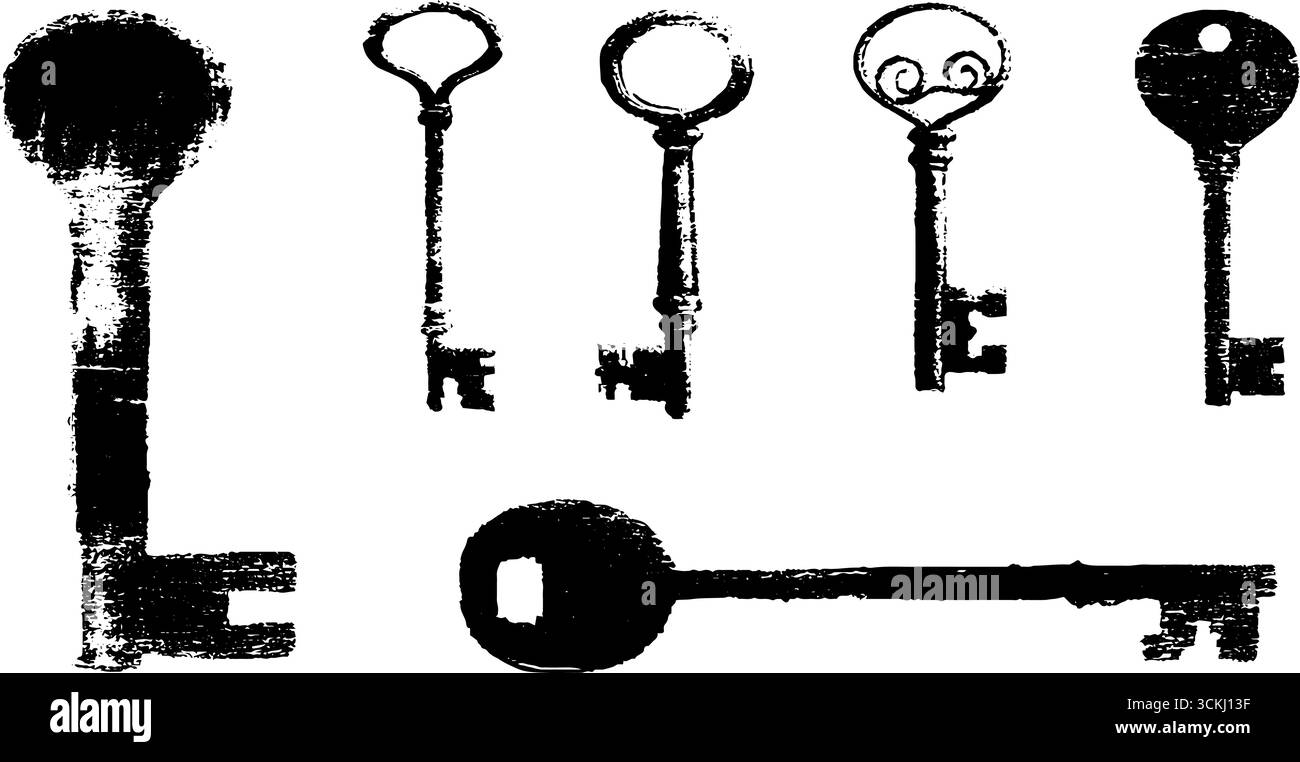 Vintage key stencil set hi-res stock photography and images - Alamy