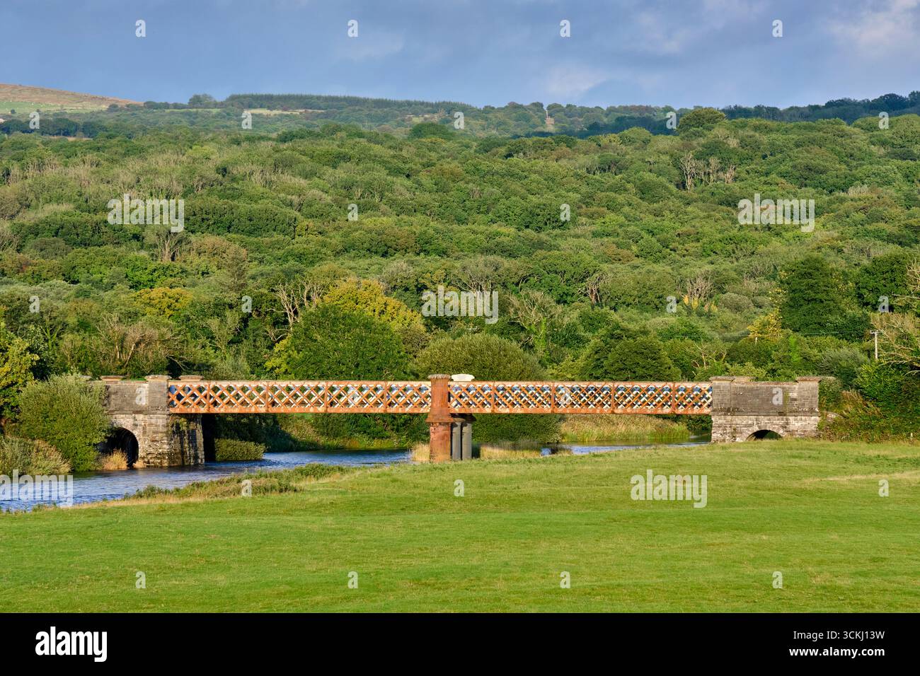 The railway bridge carrying the Heart of Wales Railway Line across the ...