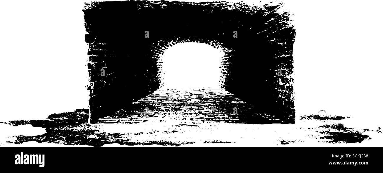 Black and white stencil set of archway tunnel with light Stock Vector ...