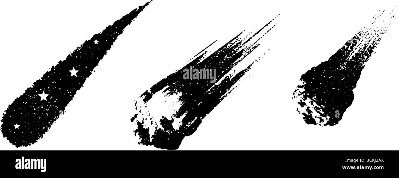 Black and white stencil comet collection for urban design and art ...