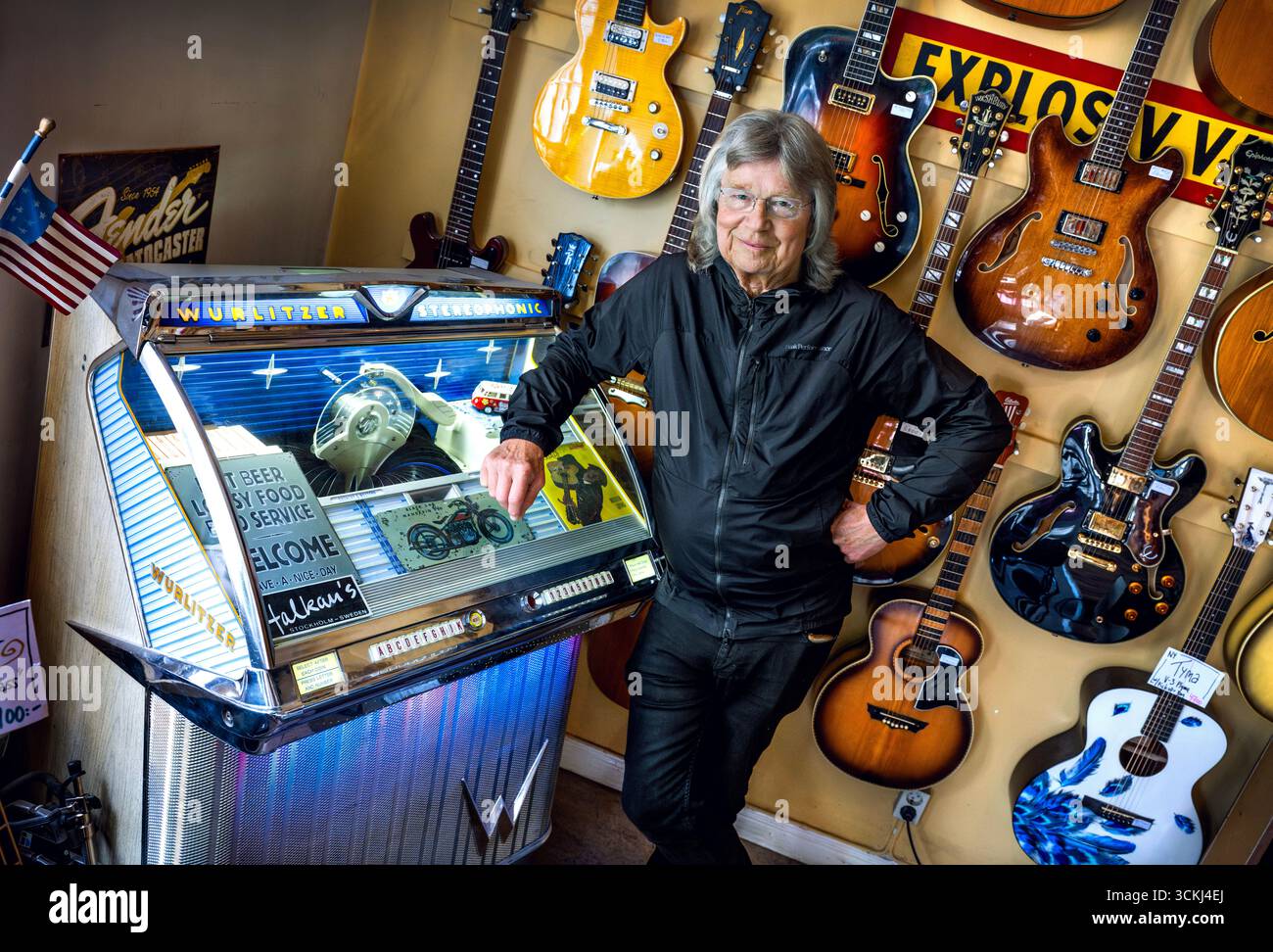 Swedish guitarist and song writer Janne Schaffer photographed at Halkan ...