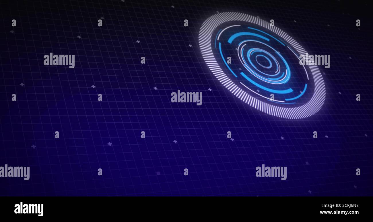 Rotating holographic ringed interface scanning grid with cross markers ...