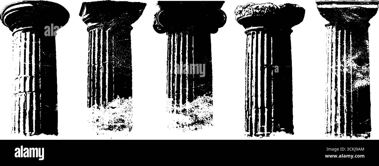 Ancient greek column stencils collection for design and art projects ...
