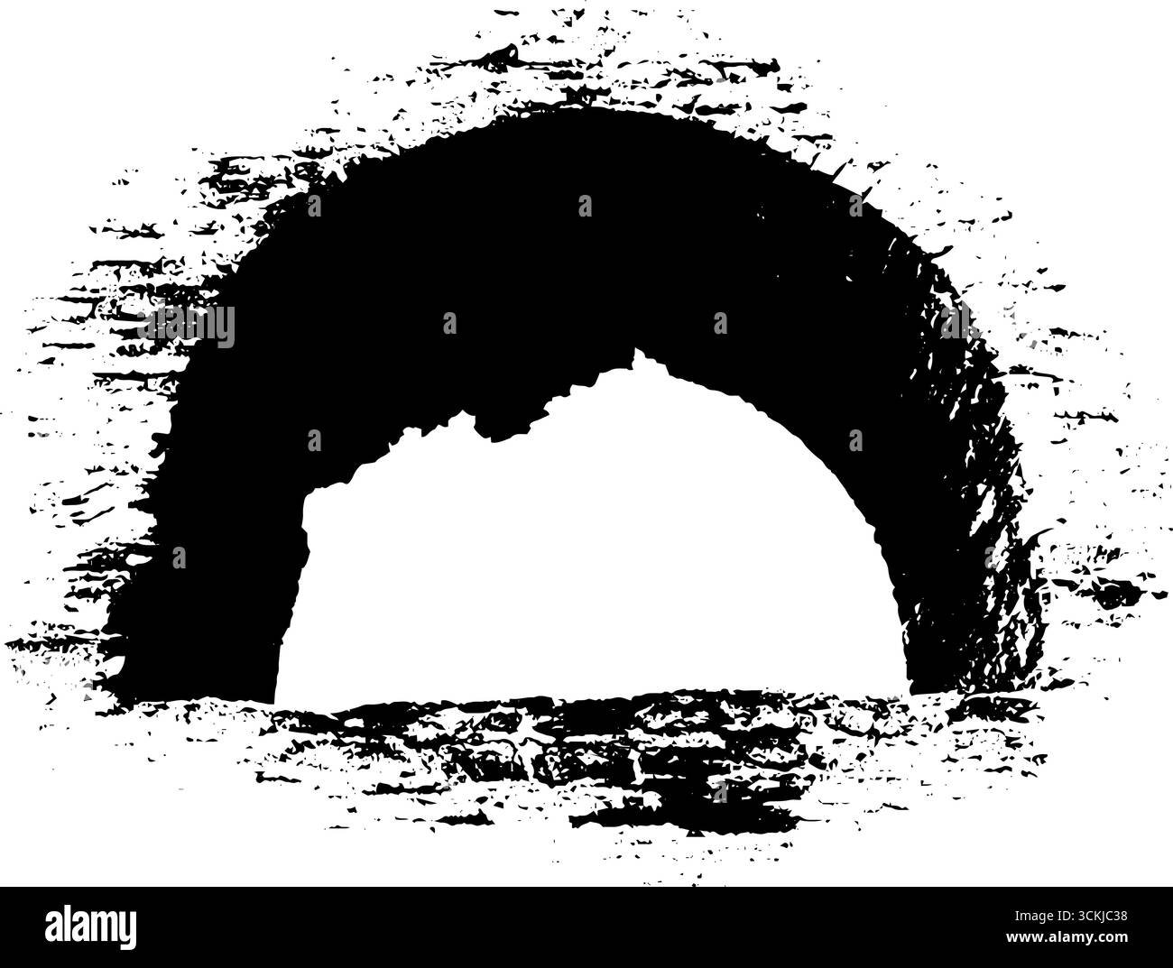 Black and white stencil set featuring grunge arch design for urban art ...