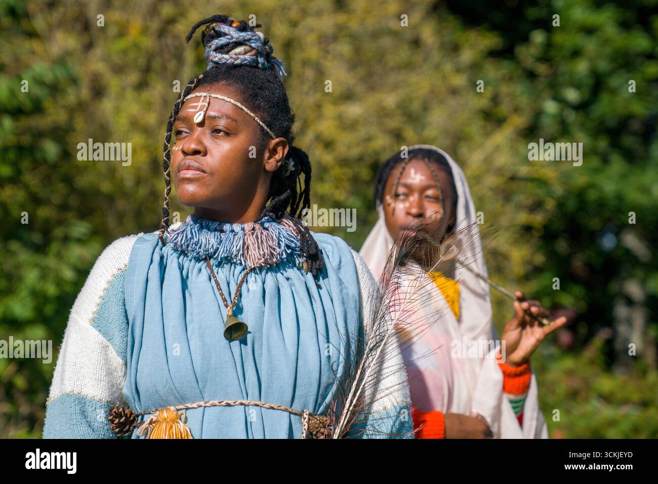 'Queen Nandi' (left) and handmaiden 'Asnat' (right) at their campsite ...