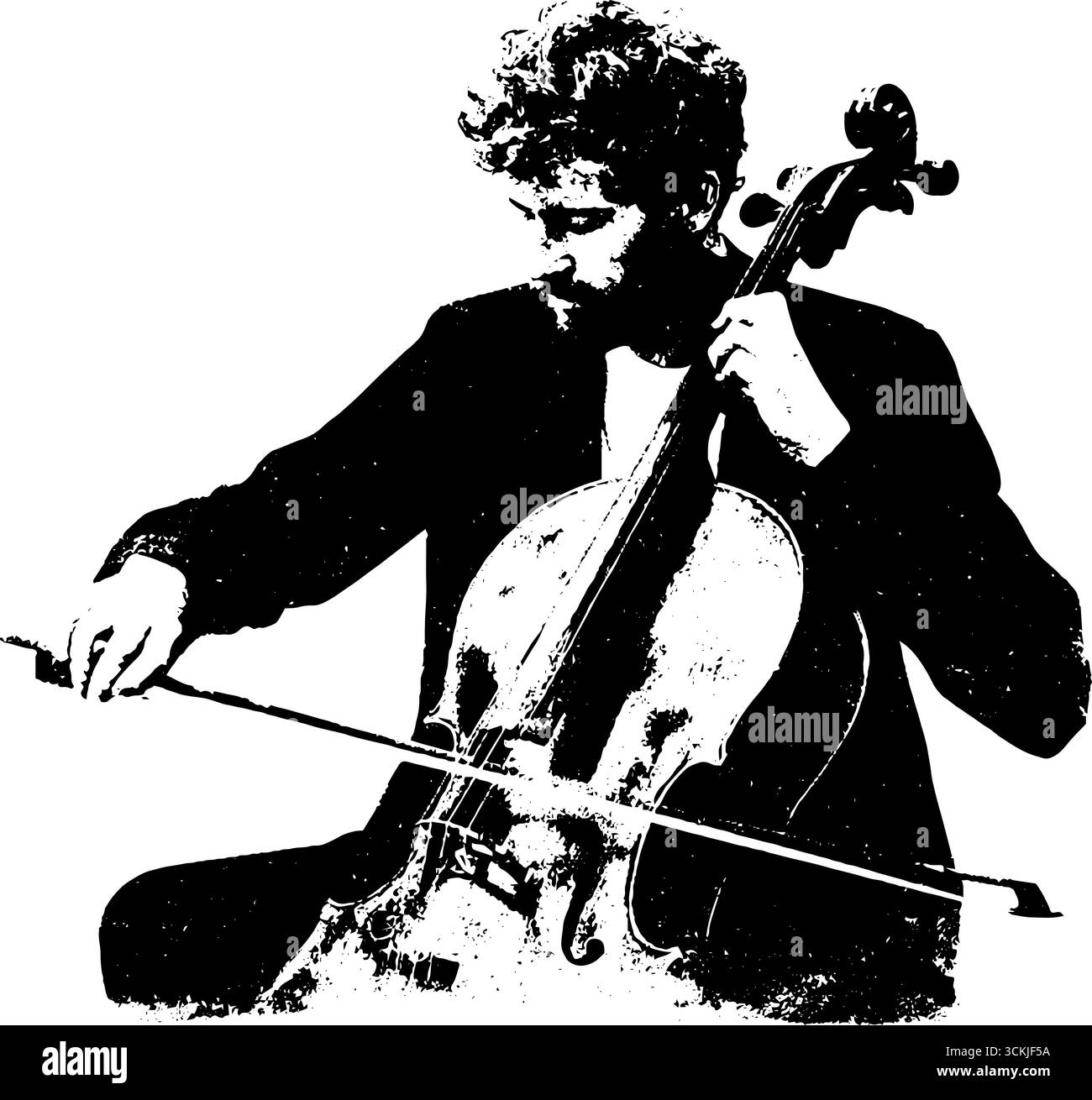 Street performer playing the cello Black and White Stock Photos ...