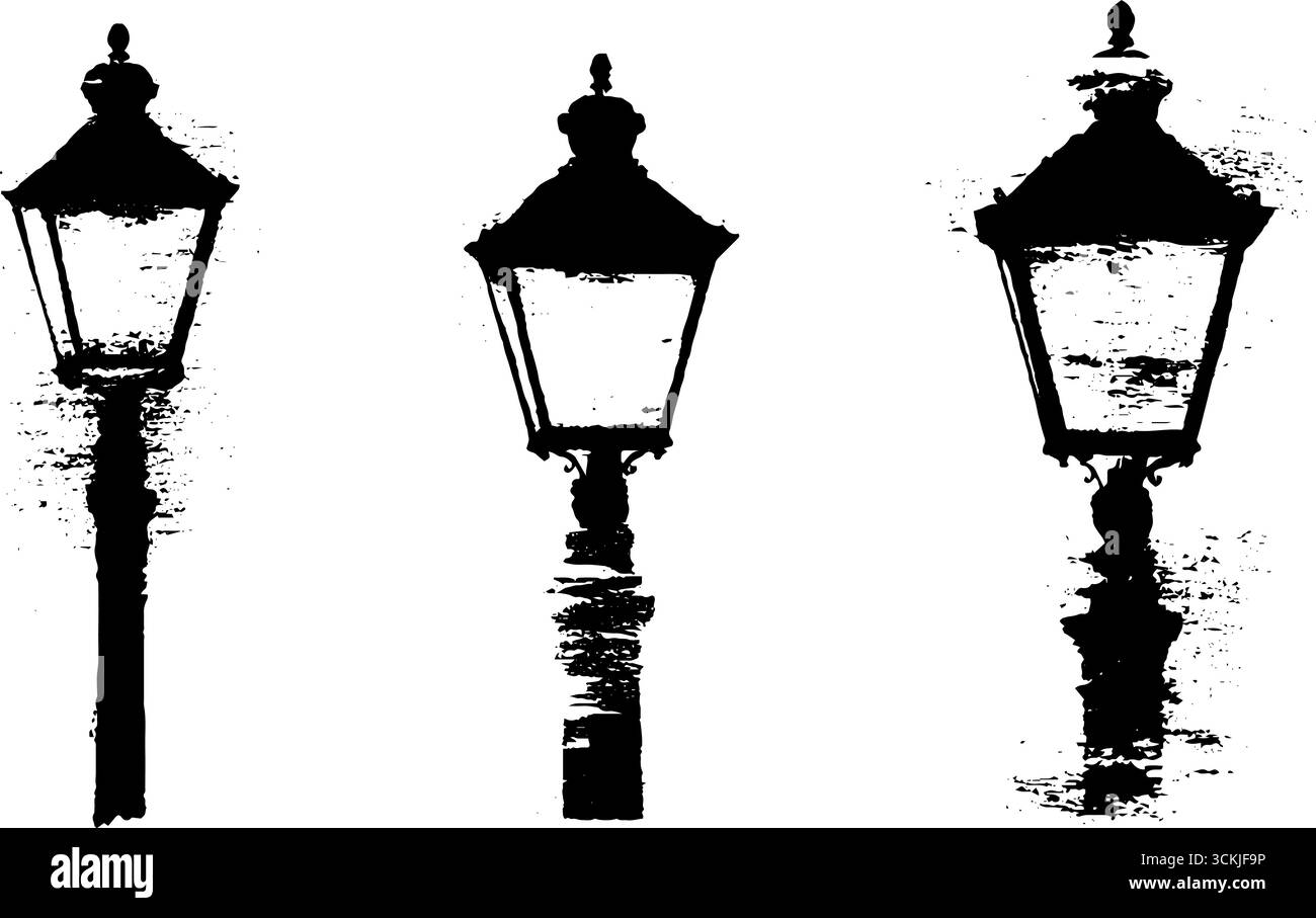 Vintage street lamp stencil hi-res stock photography and images - Alamy