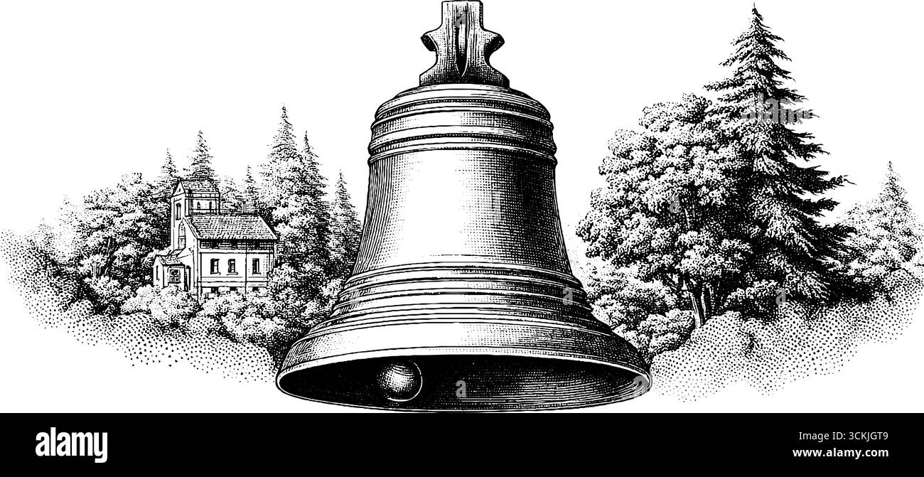 Church bell ringing and tower Stock Vector Images - Alamy