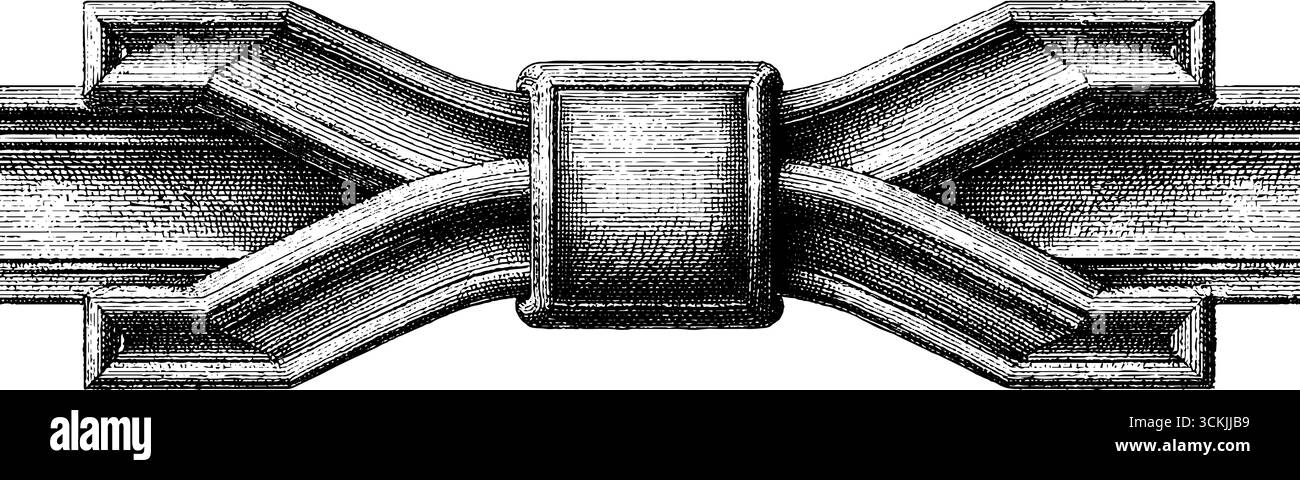 Vintage hand drawn engraving of ornate grid layout with thick border ...