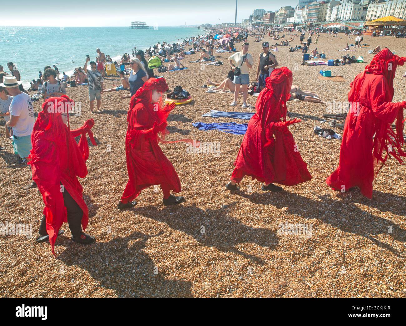 The Red Rebel Brigade of protest group, Extinction Rebellion head home ...