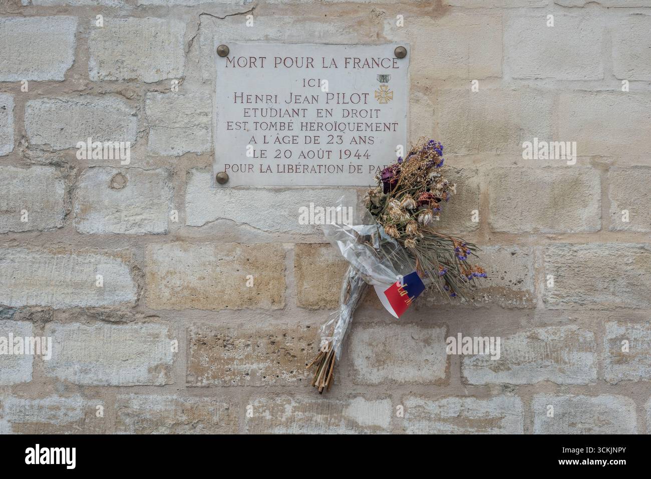 Paris, September 4th 2025: Memeorial stone on the Quai d'Orsay for WW2 ...