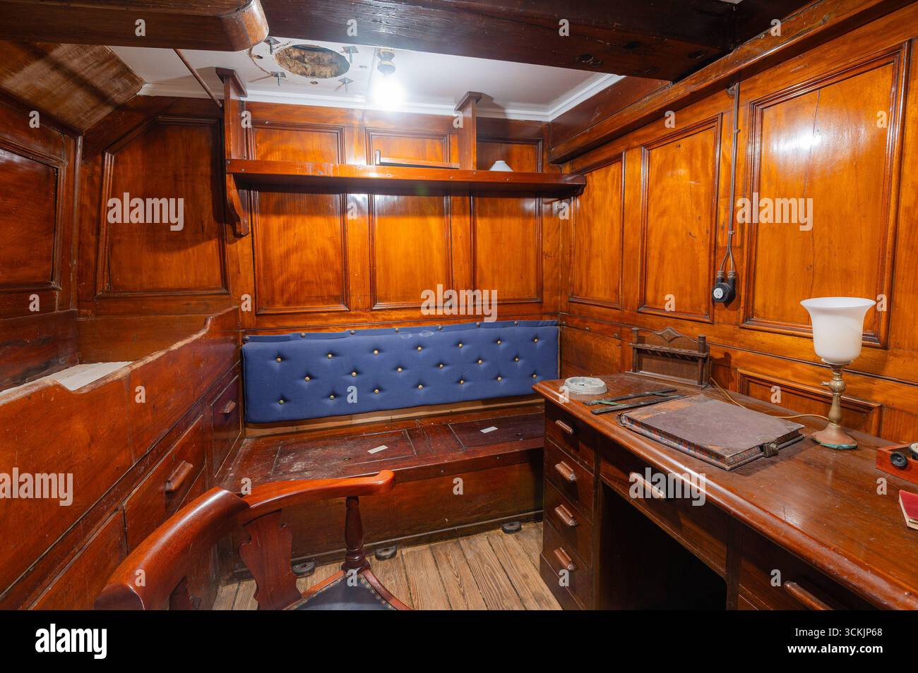 EDITORIAL USE ONLY Interiors of Captain Scott's cabin on the original ...