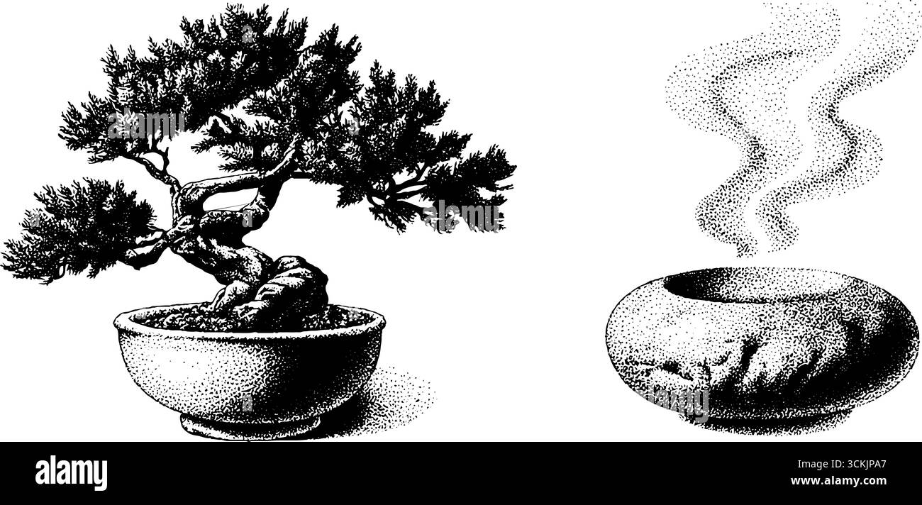 Japanese incense pot Stock Vector Images - Alamy