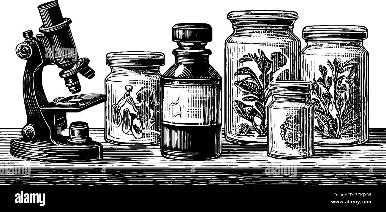 Specimen jars Stock Vector Images - Alamy