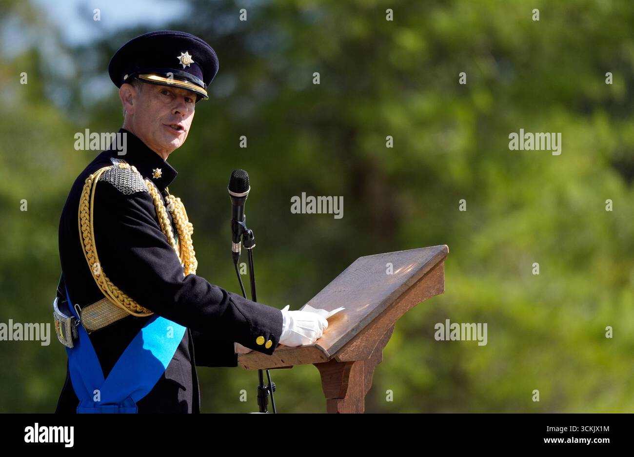 The Duke of Edinburgh gives a speech during his visit to Battlesbury ...