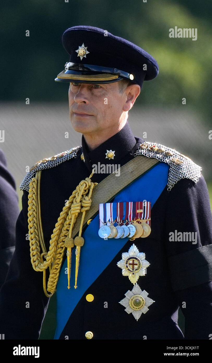 The Duke of Edinburgh during his visit to Battlesbury Barracks, in ...