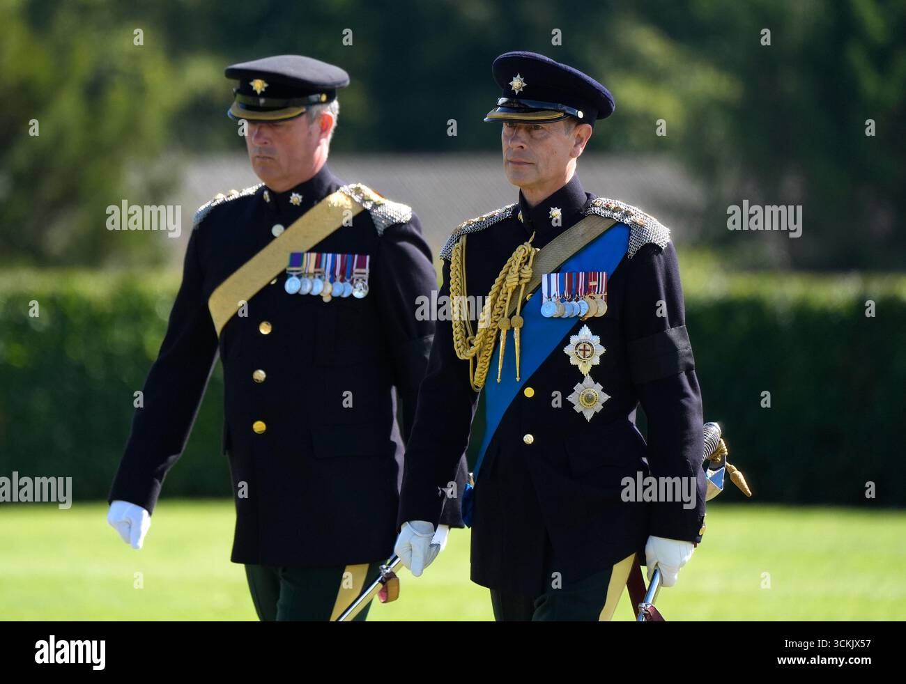 The Duke of Edinburgh (right) during his visit to Battlesbury Barracks ...