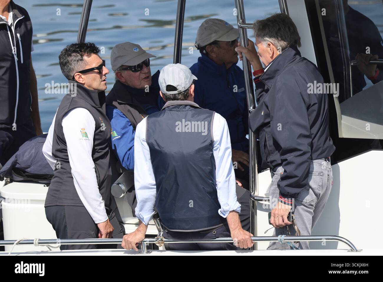 King Juan Carlos and Pedro Campos embarking, on September 12, 2025, in ...