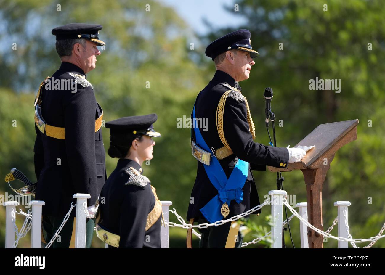 The Duke of Edinburgh gives a speech during his visit to Battlesbury ...