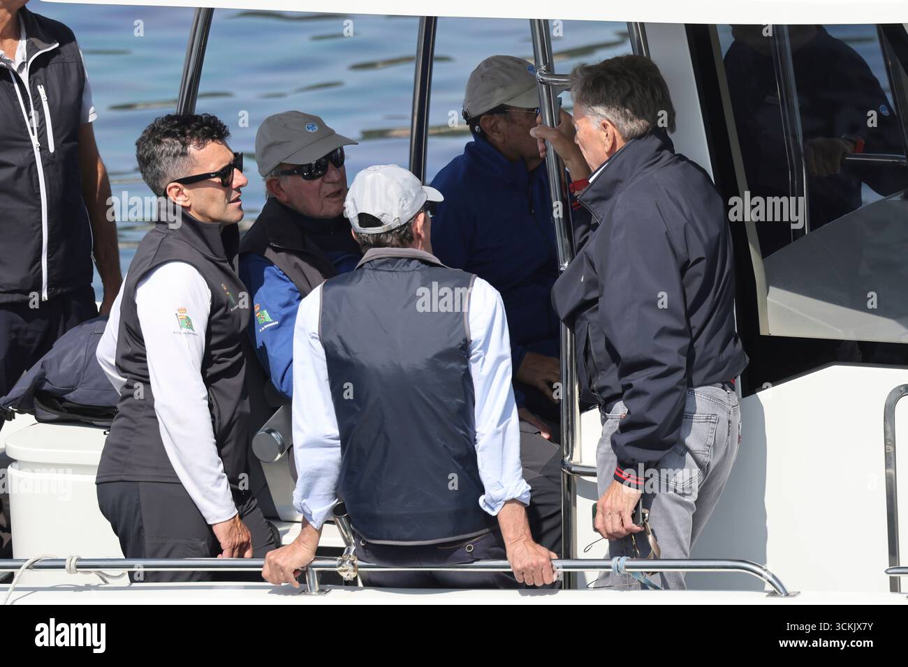 King Juan Carlos and Pedro Campos embarking, on September 12, 2025, in ...